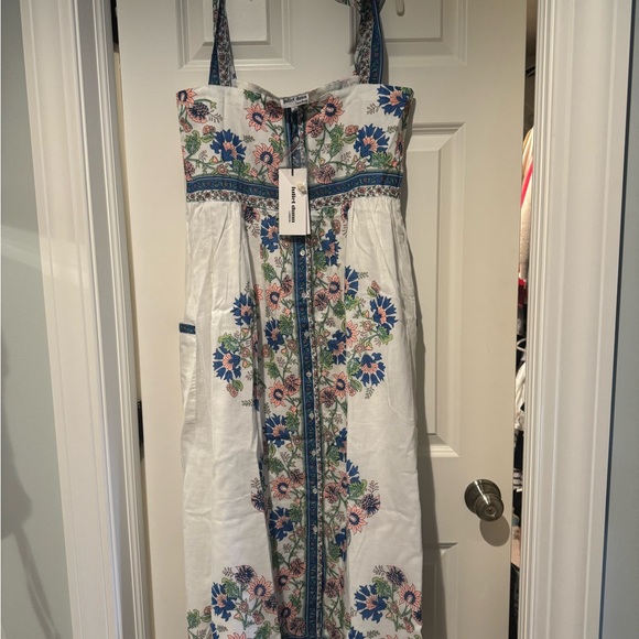 Juliet Dunn | Dresses | Juliet Dunn Floral Print Dress With Blue And ...